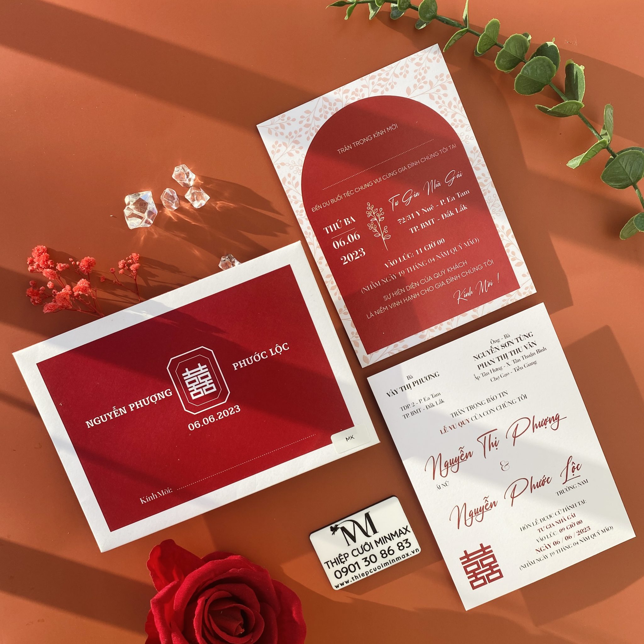 Mẫu thiệp cưới đẹp màu đỏ Thủ Đức [cập nhật mới] | Thiệp cưới Minmax